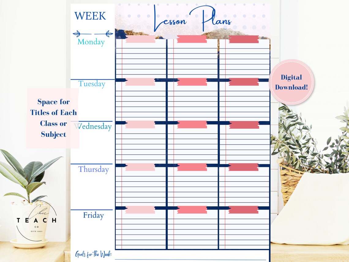 Printable Lesson Plan Book Pages for Teachers and Homeschool Weekly ...