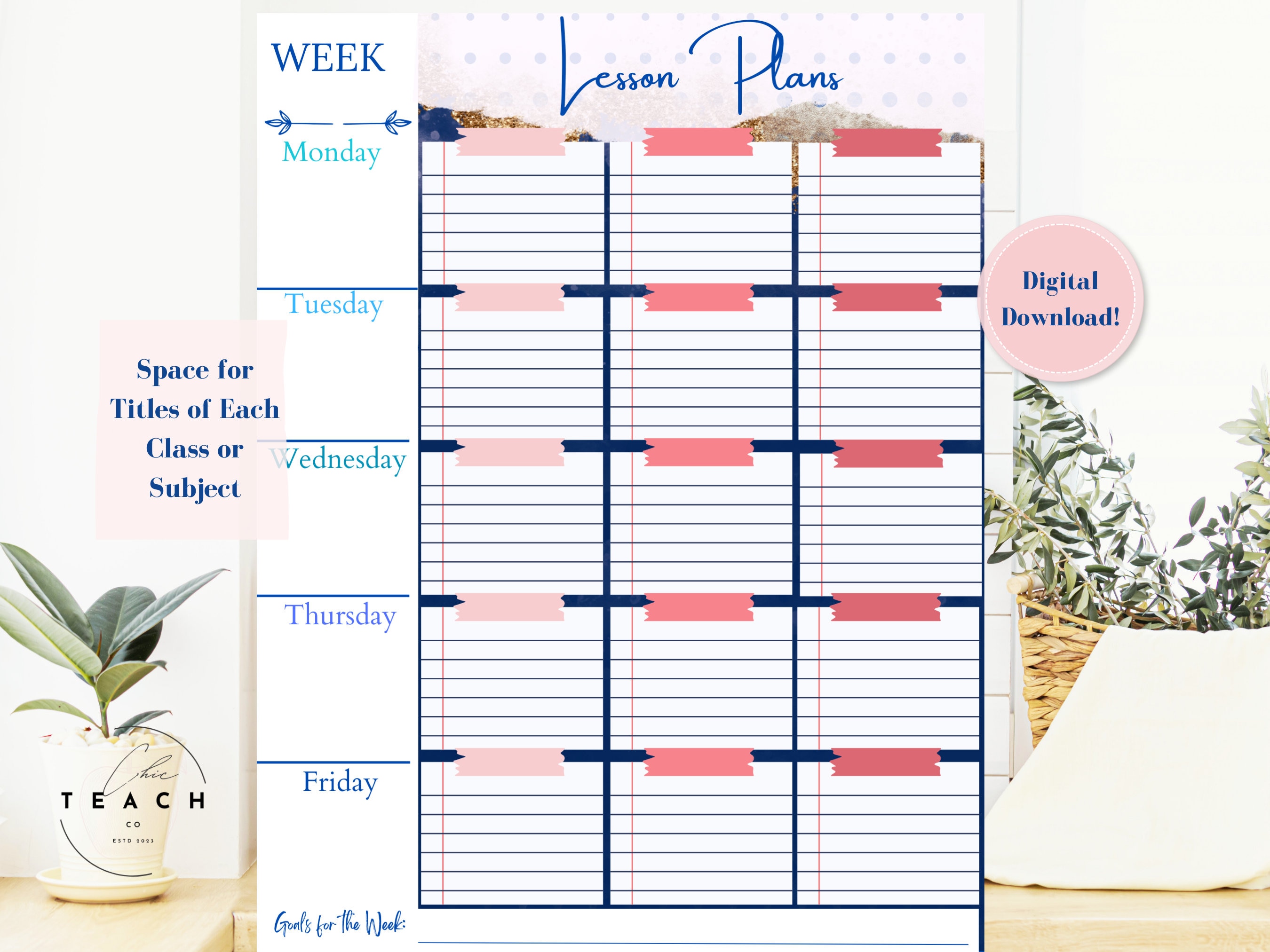 Printable Lesson Plan Book Pages for Teachers and Homeschool | Weekly ...