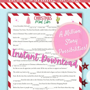 Christmas Mad Lib Kid Christmas Activity Holiday Mad Lib Xmas Game ...