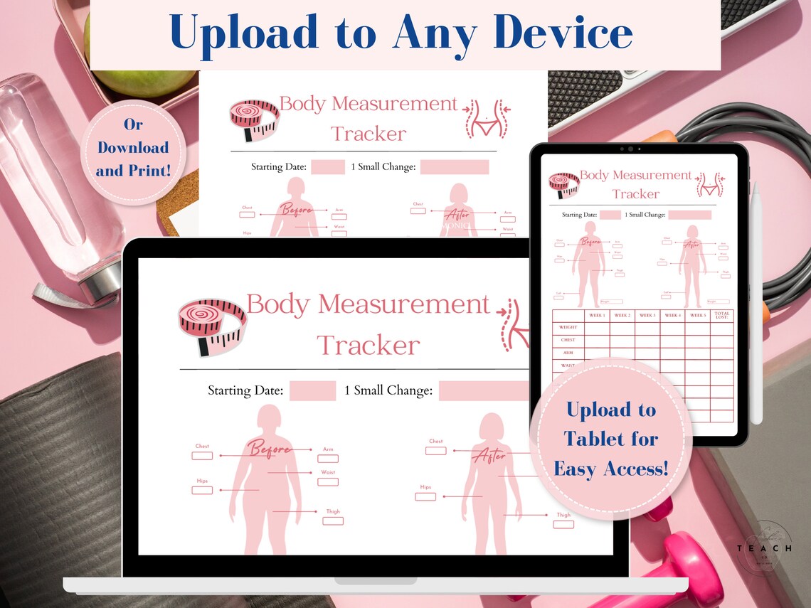 Body Measurement Chart, Printable 10 Week Body Sculpting Tracker ...