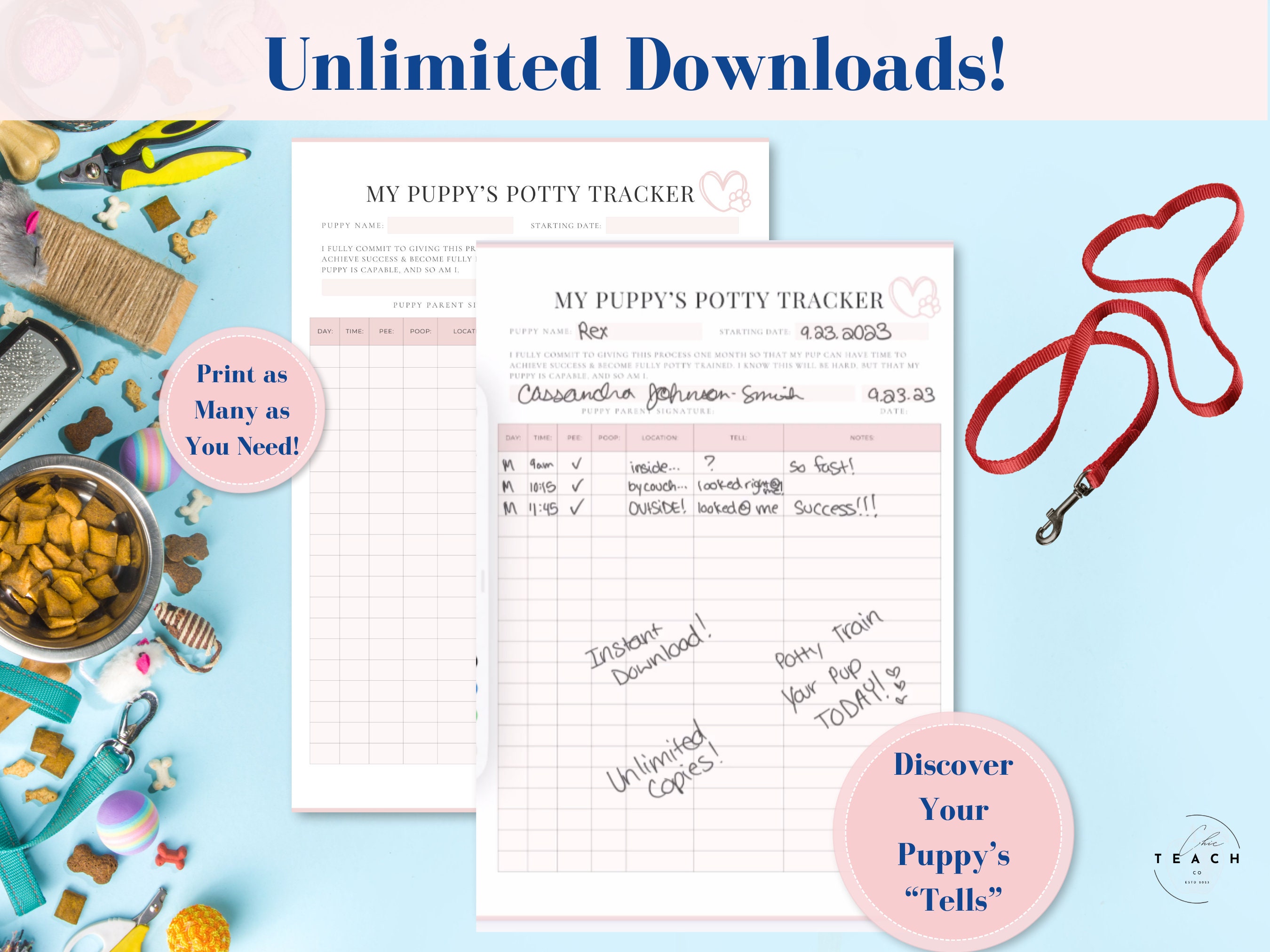 Puppy Potty Training Minimalist Chart and Tracker Printable - Etsy