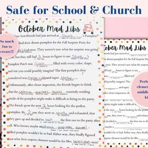 Halloween Mad Libs Non-spooky Game Printable for Elementary and Middle ...