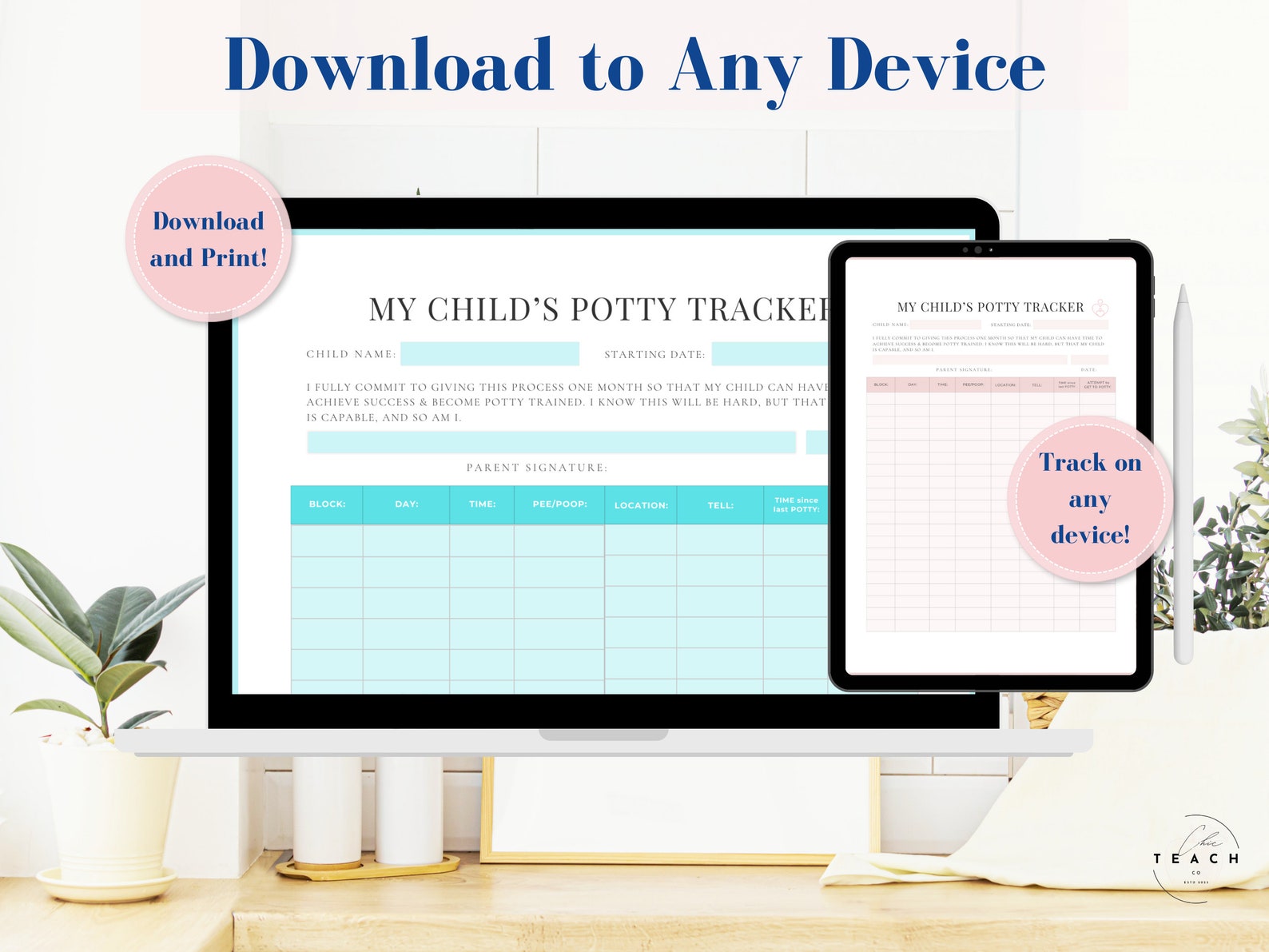 Potty Training Tracker Printable Girl Potty Training Boy Potty Training ...
