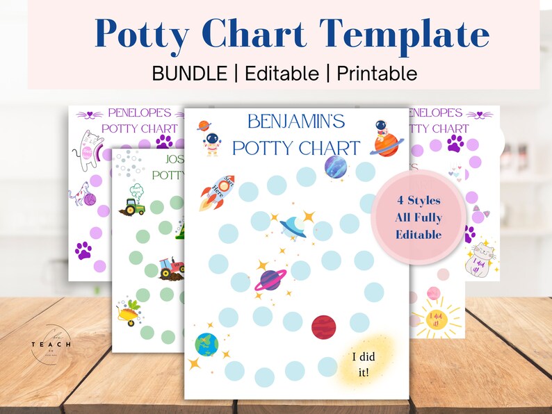 Potty Training Chart Editable Potty Training Chart Printable Montessori ...