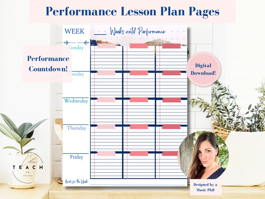 Music Teacher Lesson & Performance Planbook Pages, - Etsy