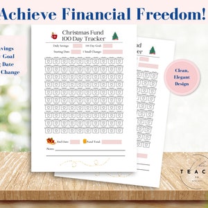 100 Day Challenge Holiday Savings Fund Christmas Countdown Printable to ...