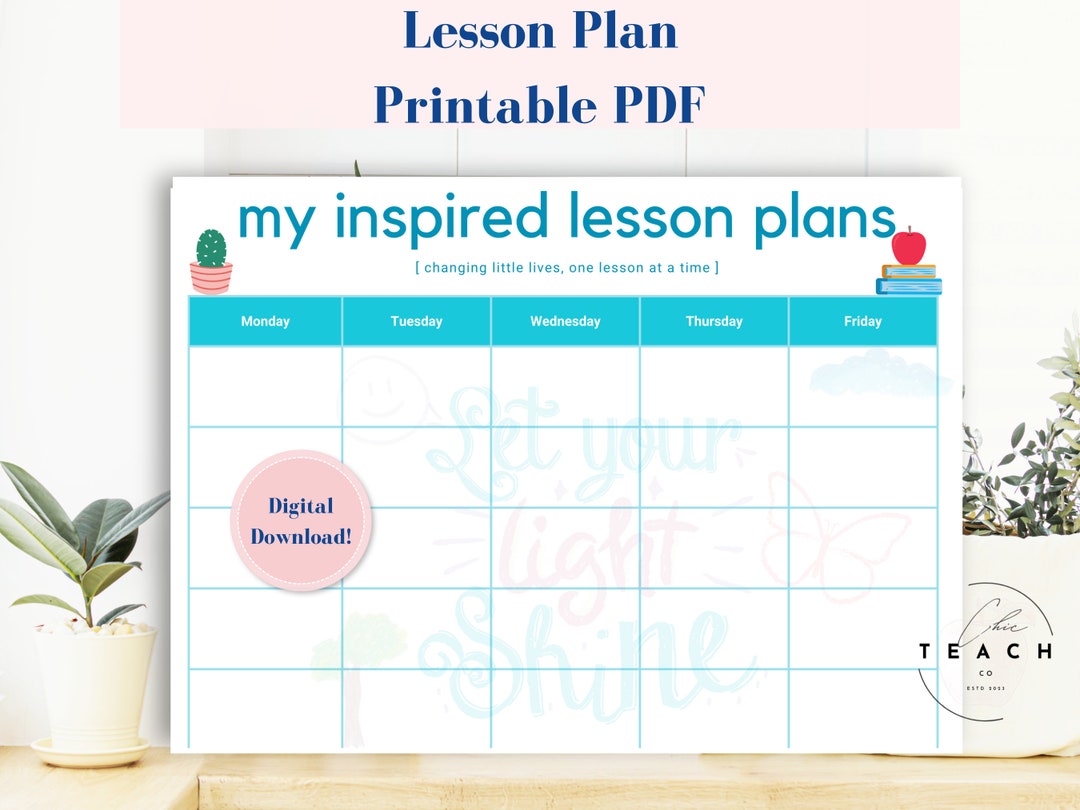 Editable Lesson Plan Template Teacher Elementary School Weekly Teach ...
