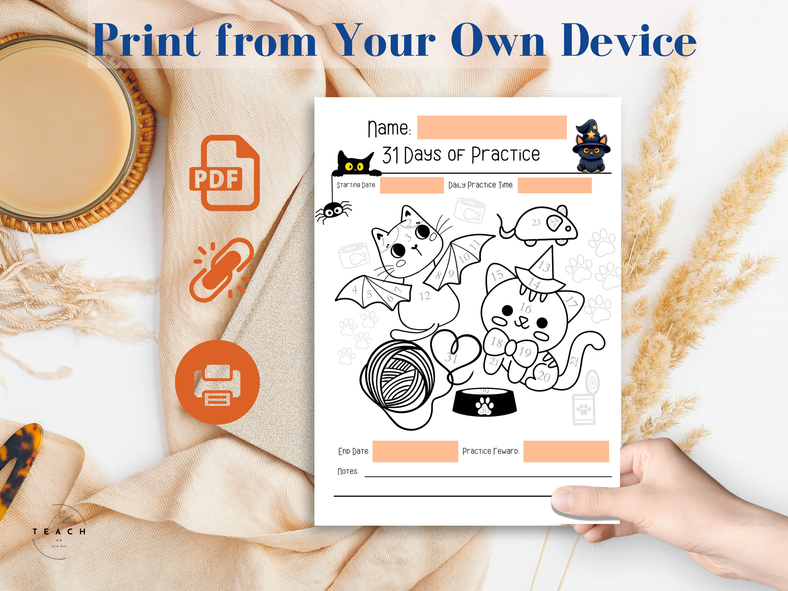 Digital Practice Chart for Kids Printable Practice Challenge - Etsy