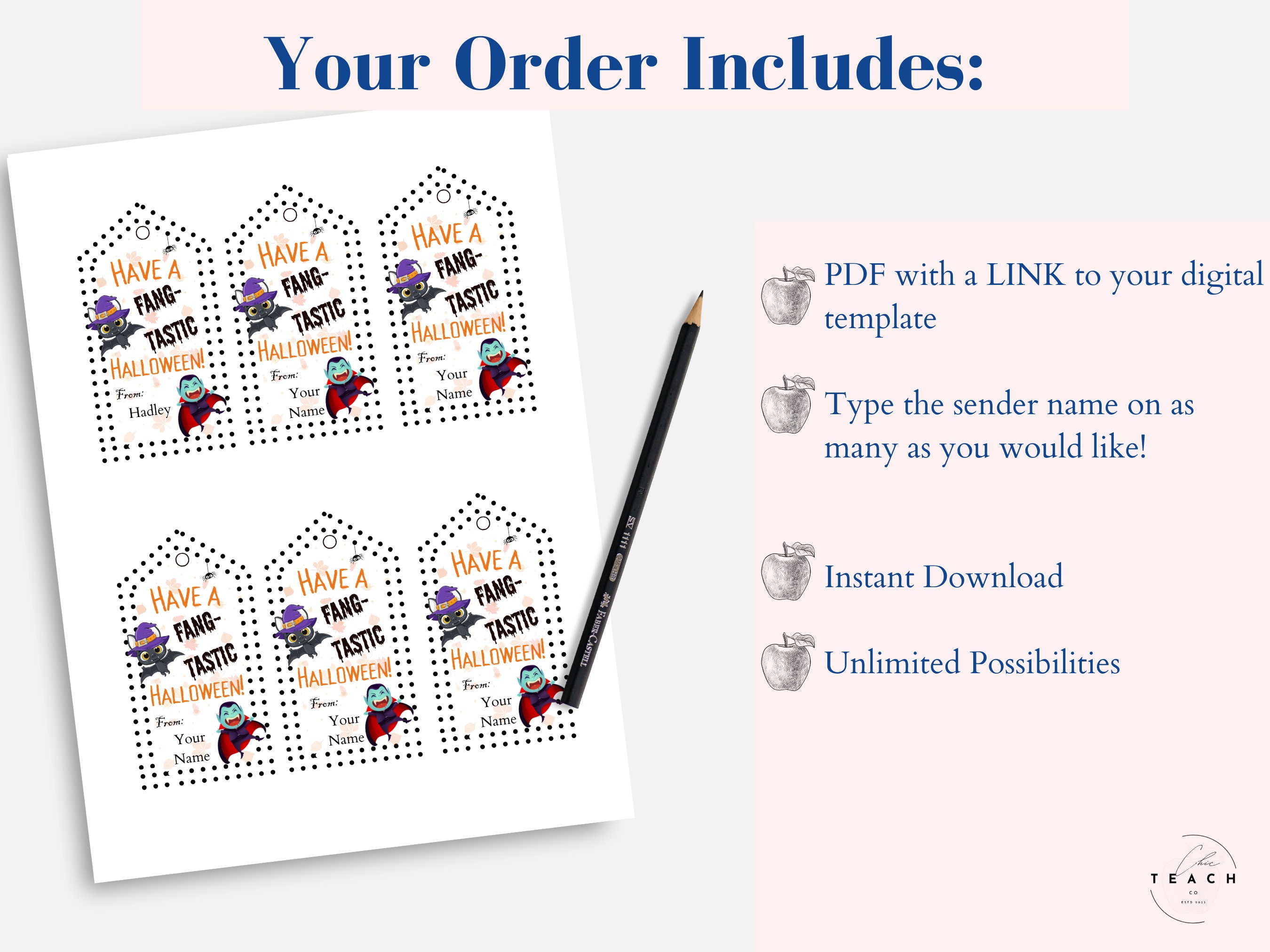 Halloween Gift Tags Printable With Vampire Tags. Editable Favor Tags ...