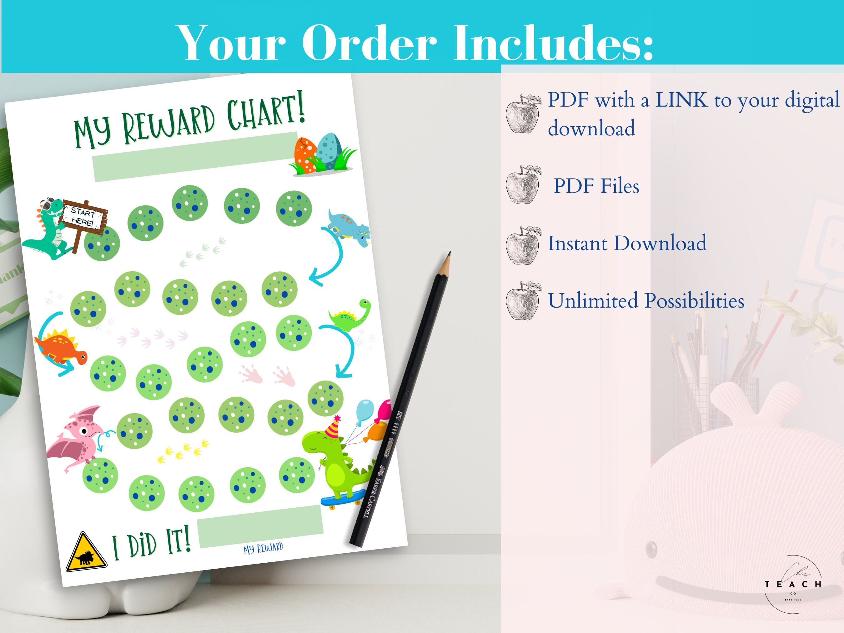 Dinosaur Reward Chart Printable for Kids: Boys or Girls - Etsy