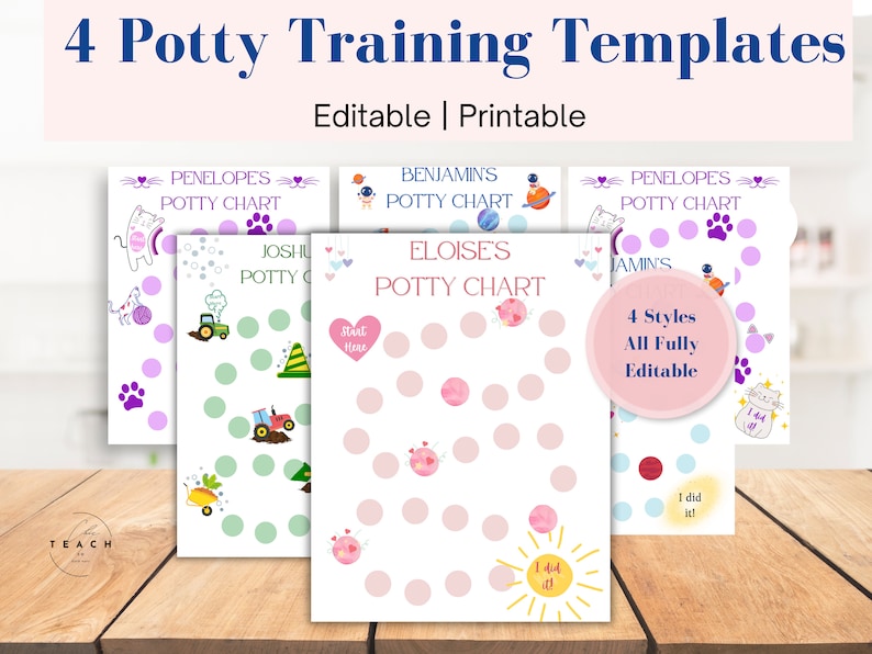 Potty Training Chart Bundle Montessori Potty Chart Boy Printable Girl ...