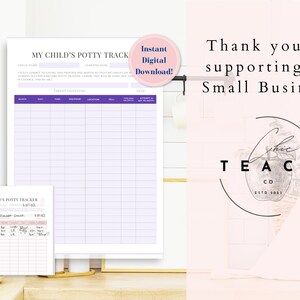 Potty Training Tracker Printable Girl Potty Training Boy Potty Training ...