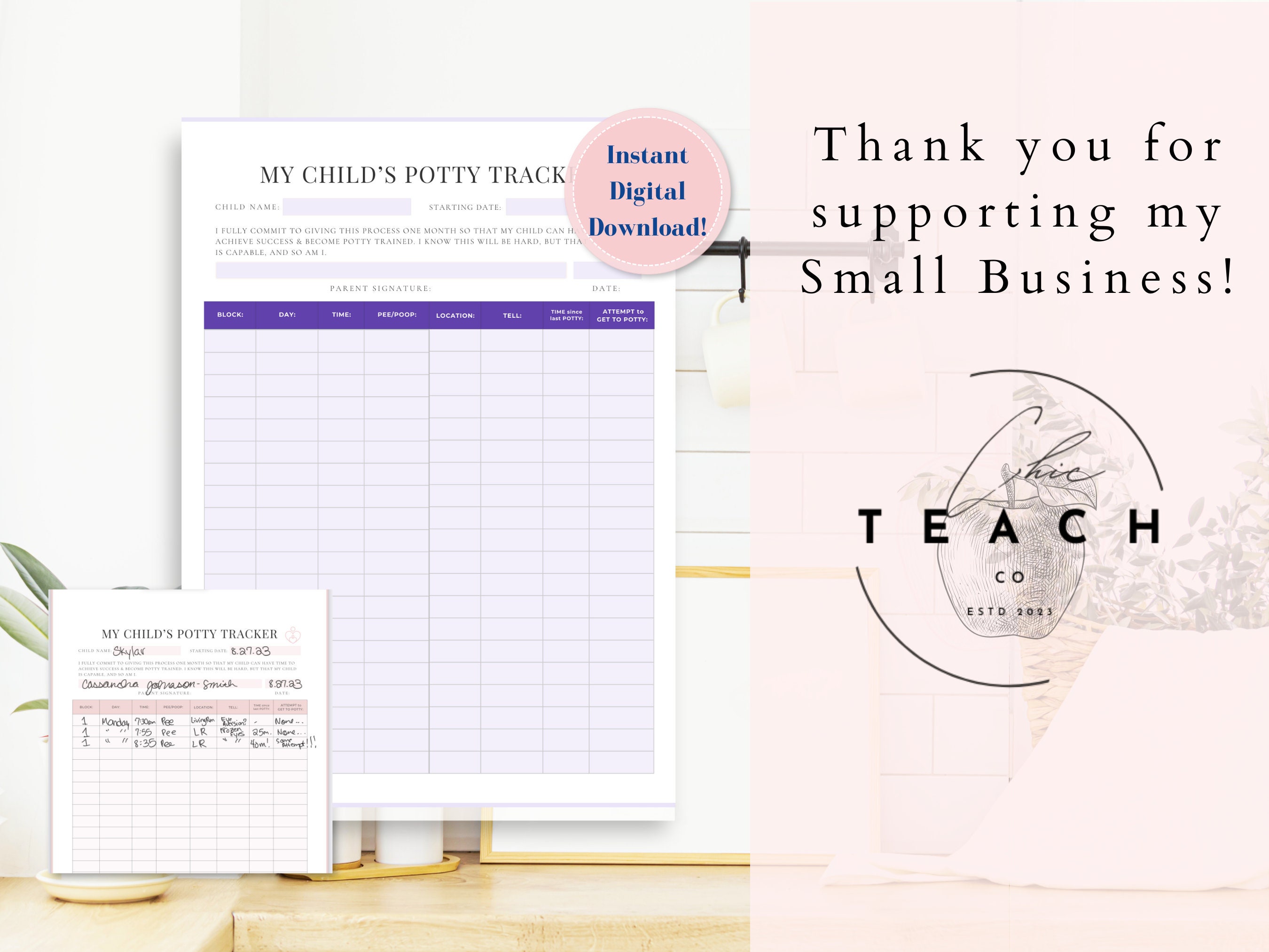 Potty Training Tracker Printable Girl Potty Training Boy Potty - Etsy