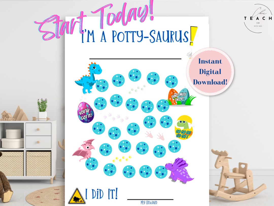 Potty Training Chart Boy Printable Potty Training Chart Dinosaur Chart ...
