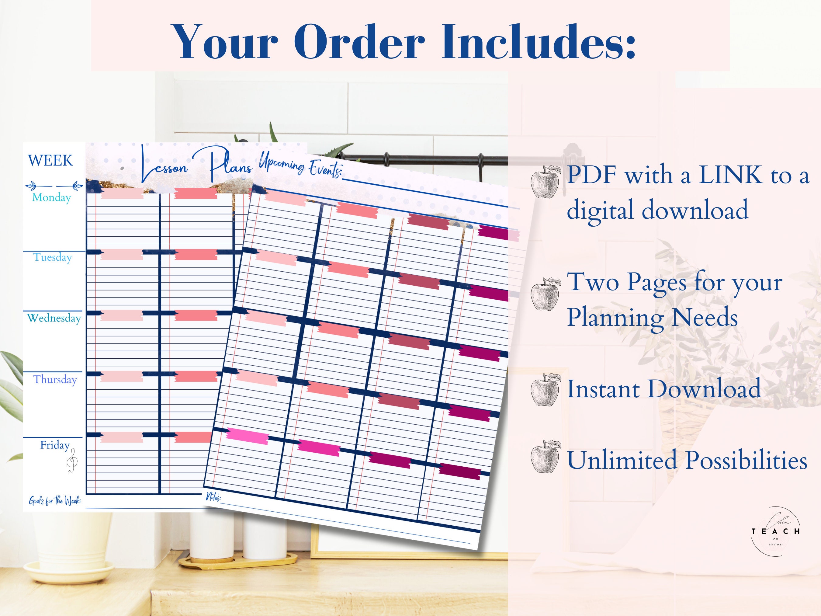 Printable Lesson Plan Book Pages for Teachers and Homeschool Weekly ...