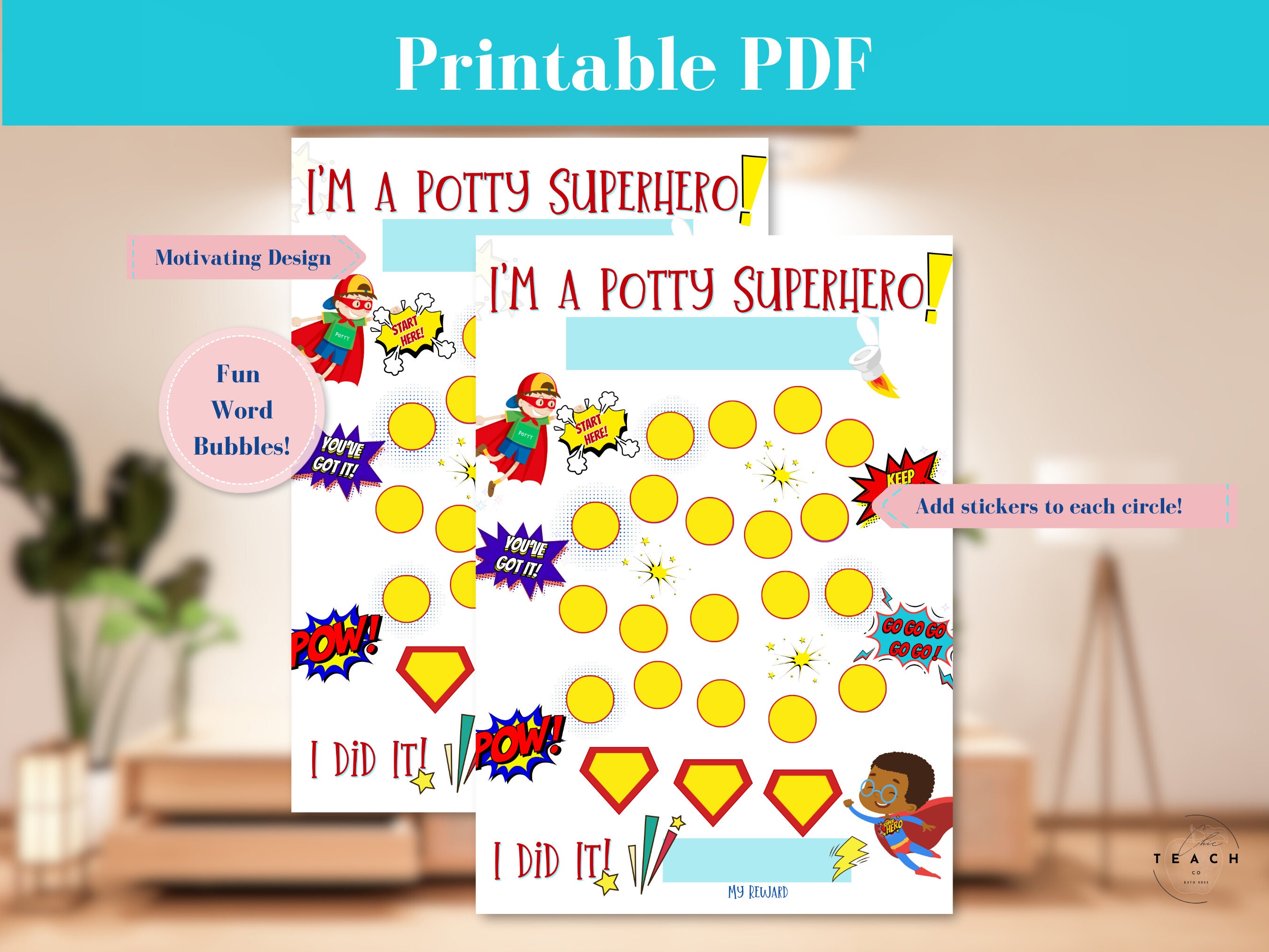 Potty Training Chart Boy Printable Potty Training Chart Superhero Chart ...