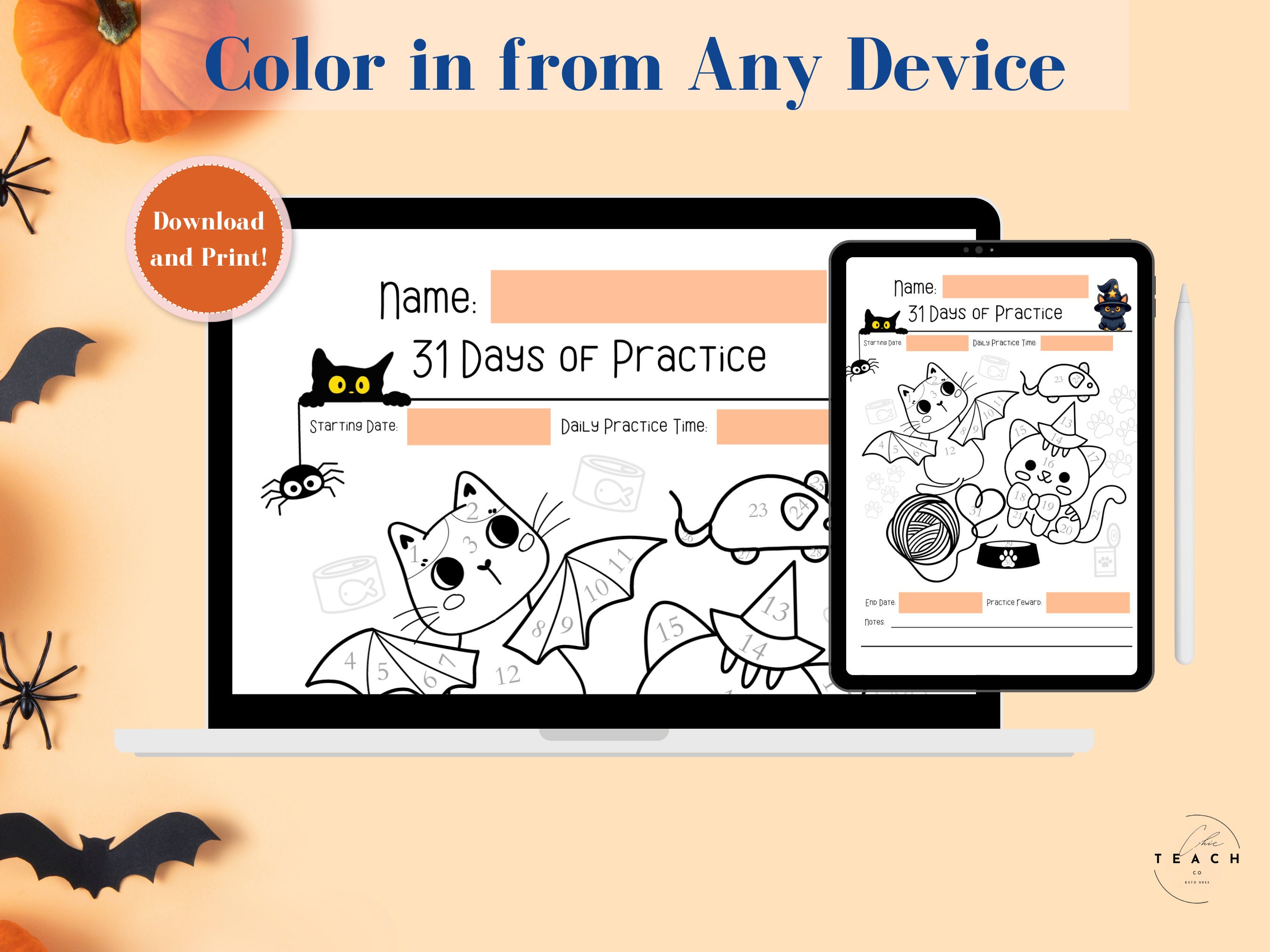 Digital Practice Chart for Kids Printable Practice Challenge - Etsy