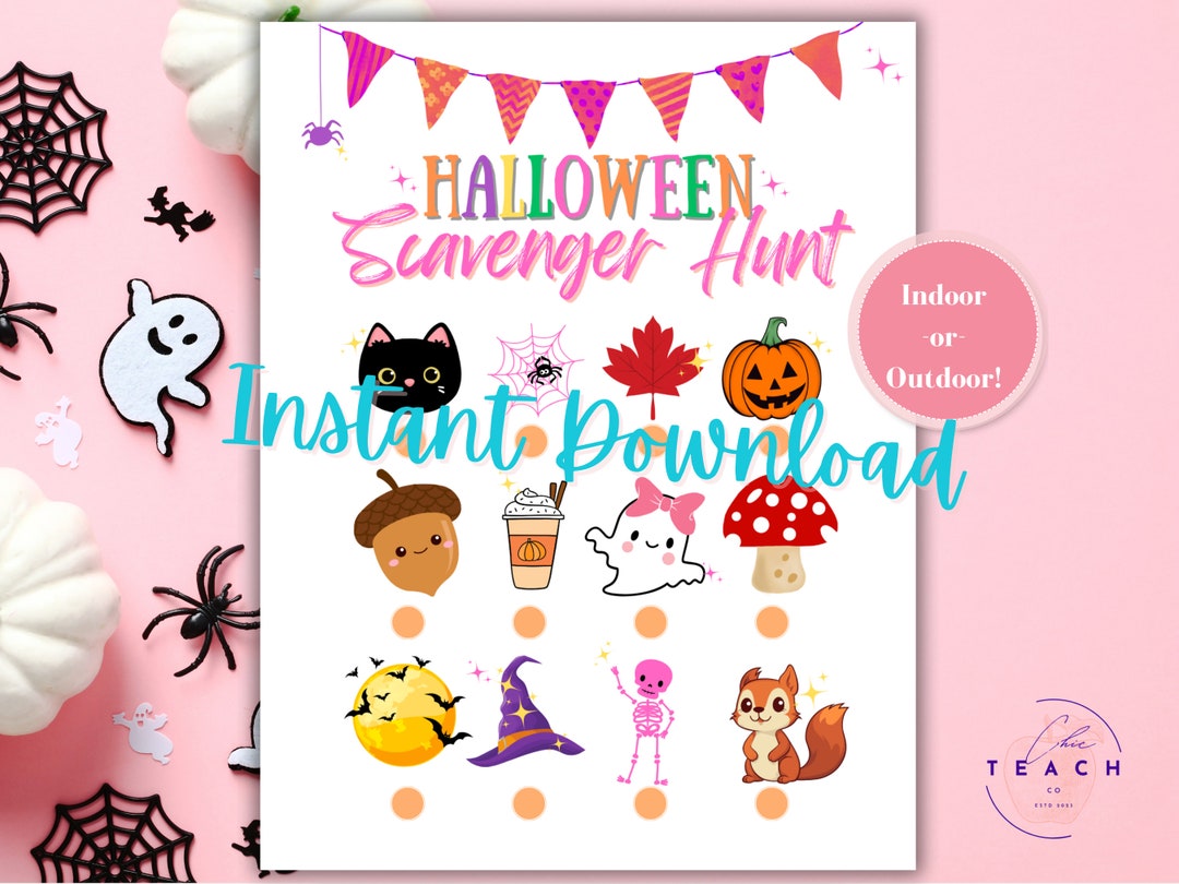 Halloween Scavenger Hunt Printable for Preschool and Elementary Kids ...