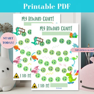 Dinosaur Reward Chart Printable for Kids: Boys or Girls - Etsy