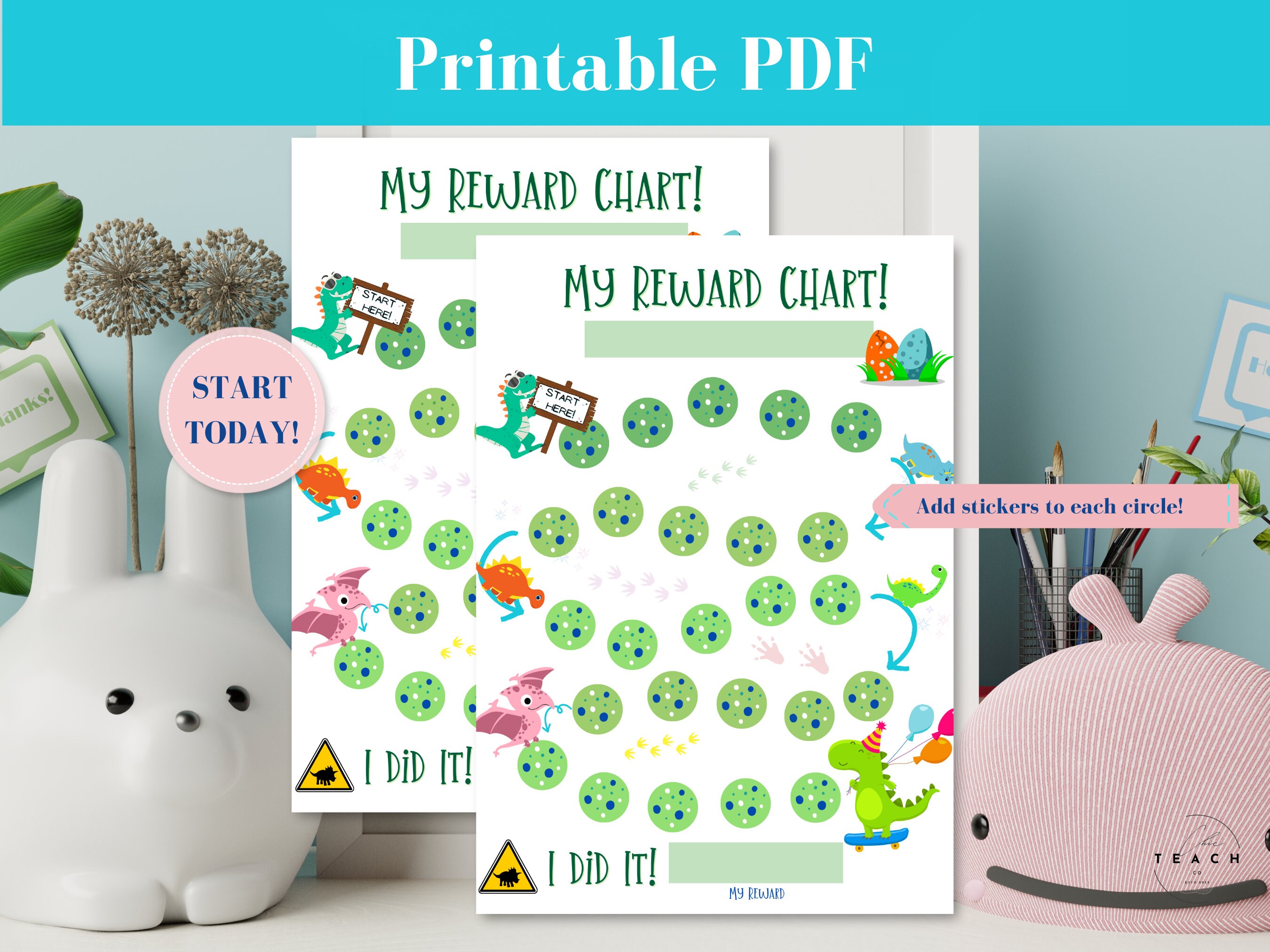 Dinosaur Reward Chart Printable for Kids: Boys or Girls - Etsy