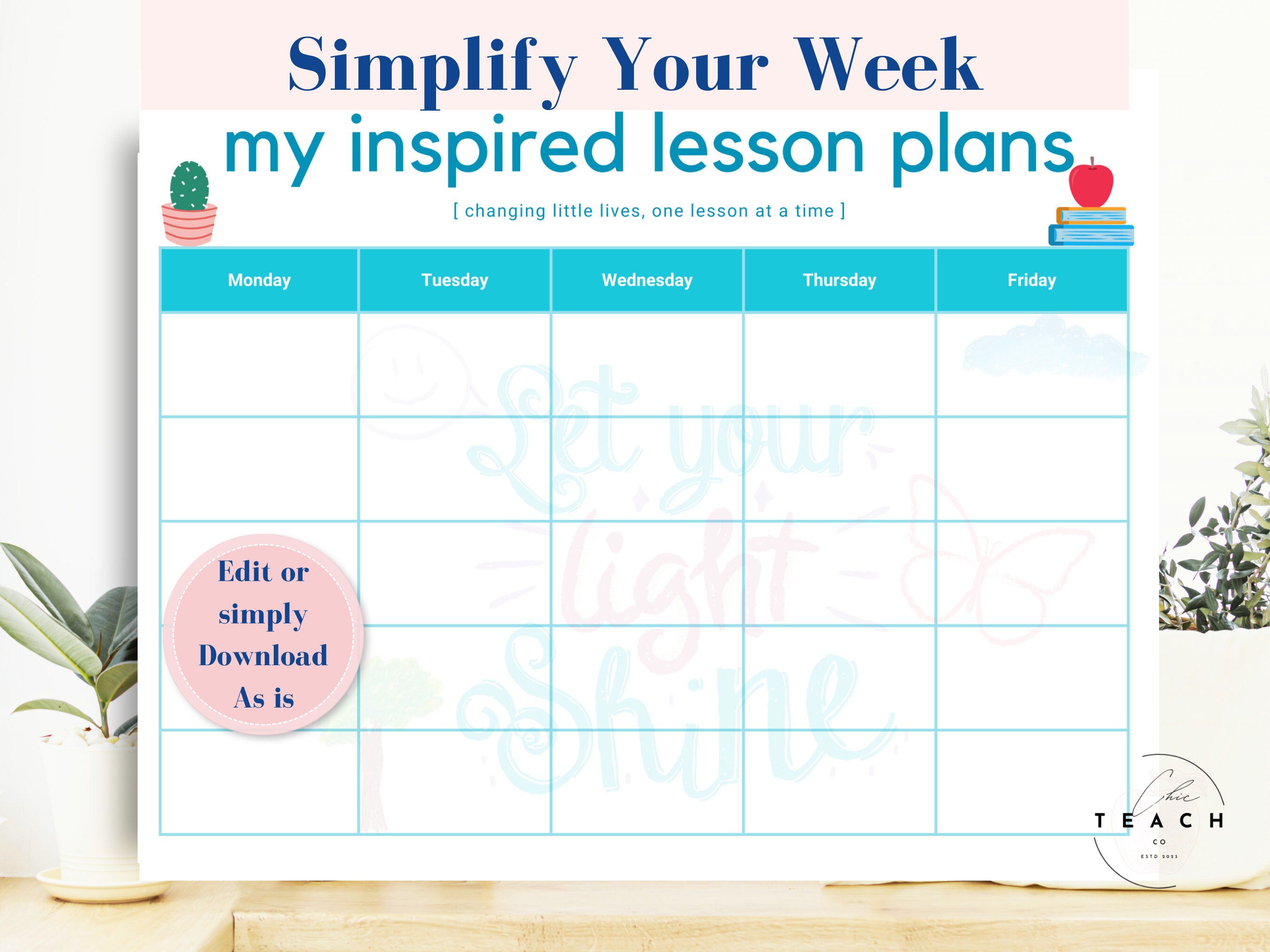 Editable Lesson Plan Template Teacher Elementary School Weekly Teach ...
