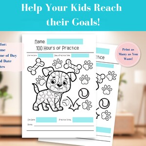 Digital Practice Chart for Kids! Printable Practice Challenge With ...