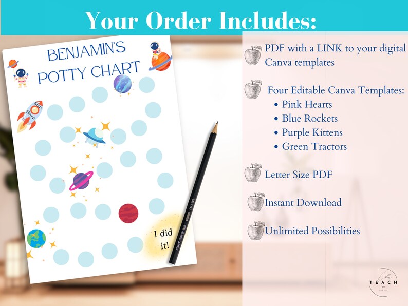 Potty Training Chart Editable Potty Training Chart Printable Montessori ...