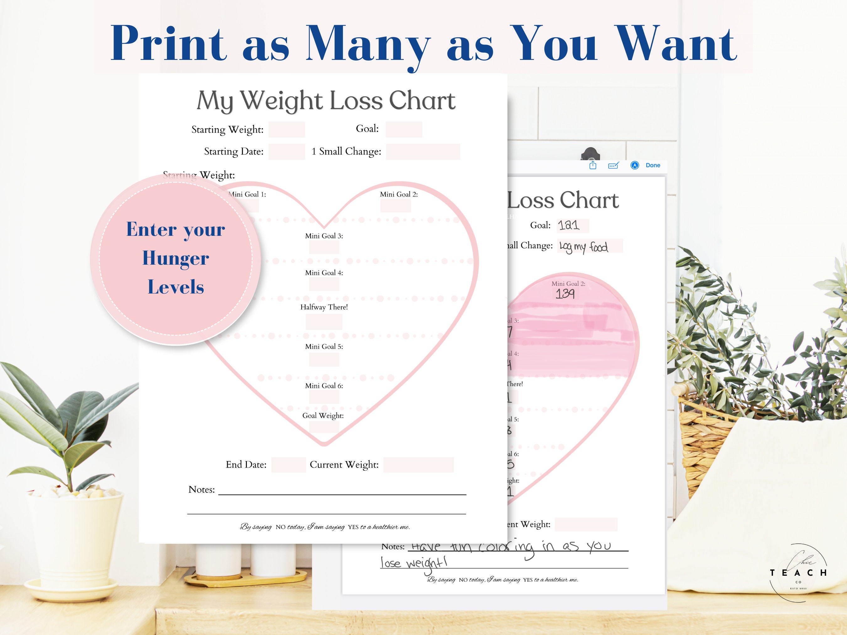 Weight Loss Tracker Printable Pink Planner Weight Loss Chart Printable ...
