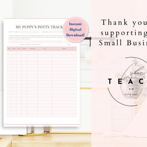 Puppy Potty Training Minimalist Chart and Tracker Printable - Etsy