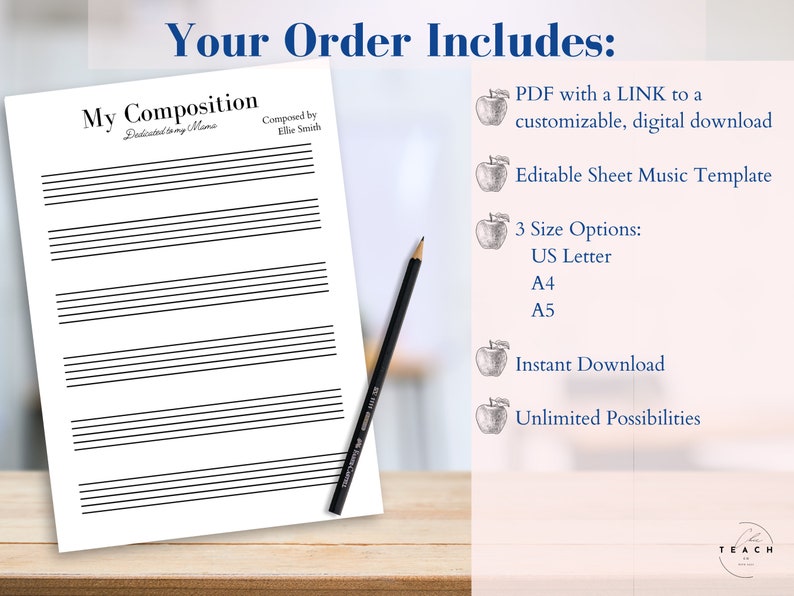 Staff Paper Editable Digital Blank Sheet Music Composer Printable ...