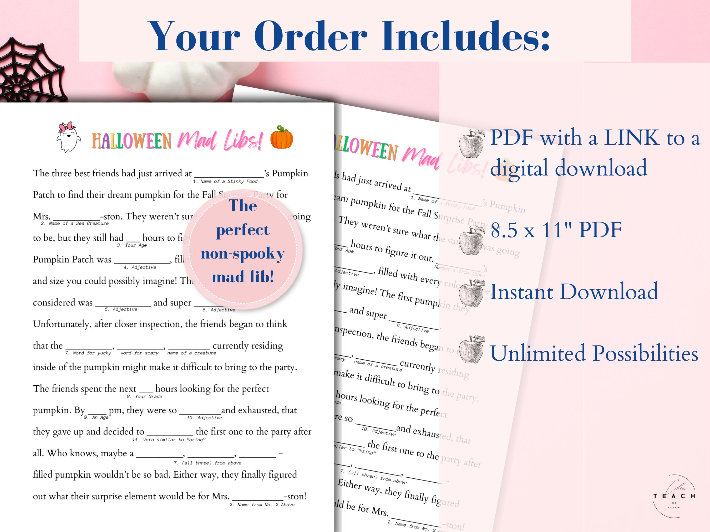 Mad Libs Halloween Game Printable for Elementary and Middle School Kids ...