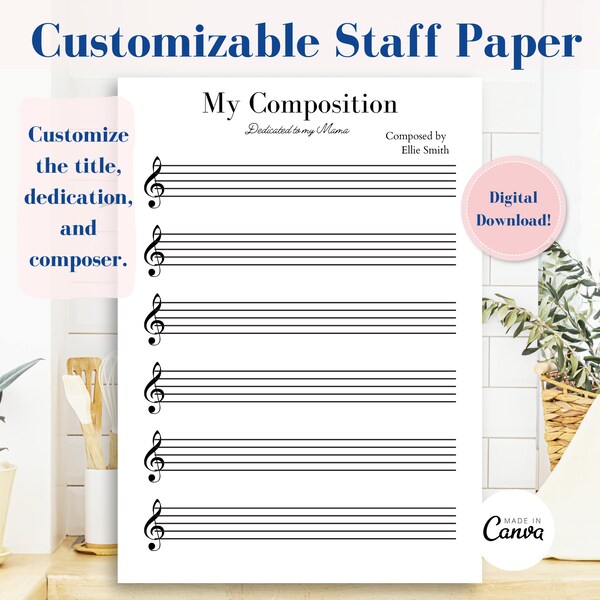 Treble Staff Art - Etsy