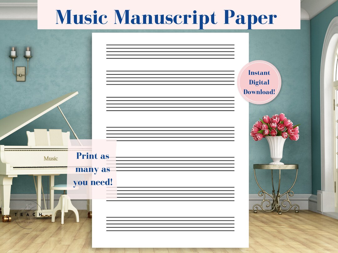 Manuscript Paper for Musicians and Composers Instant Download - Etsy