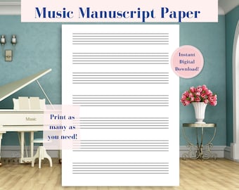 Grand Staff Paper Printable - Etsy