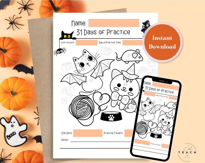 Digital Practice Chart for Kids! Printable Practice Challenge With ...