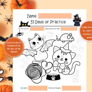 Digital Practice Chart for Kids! Printable Practice Challenge With ...