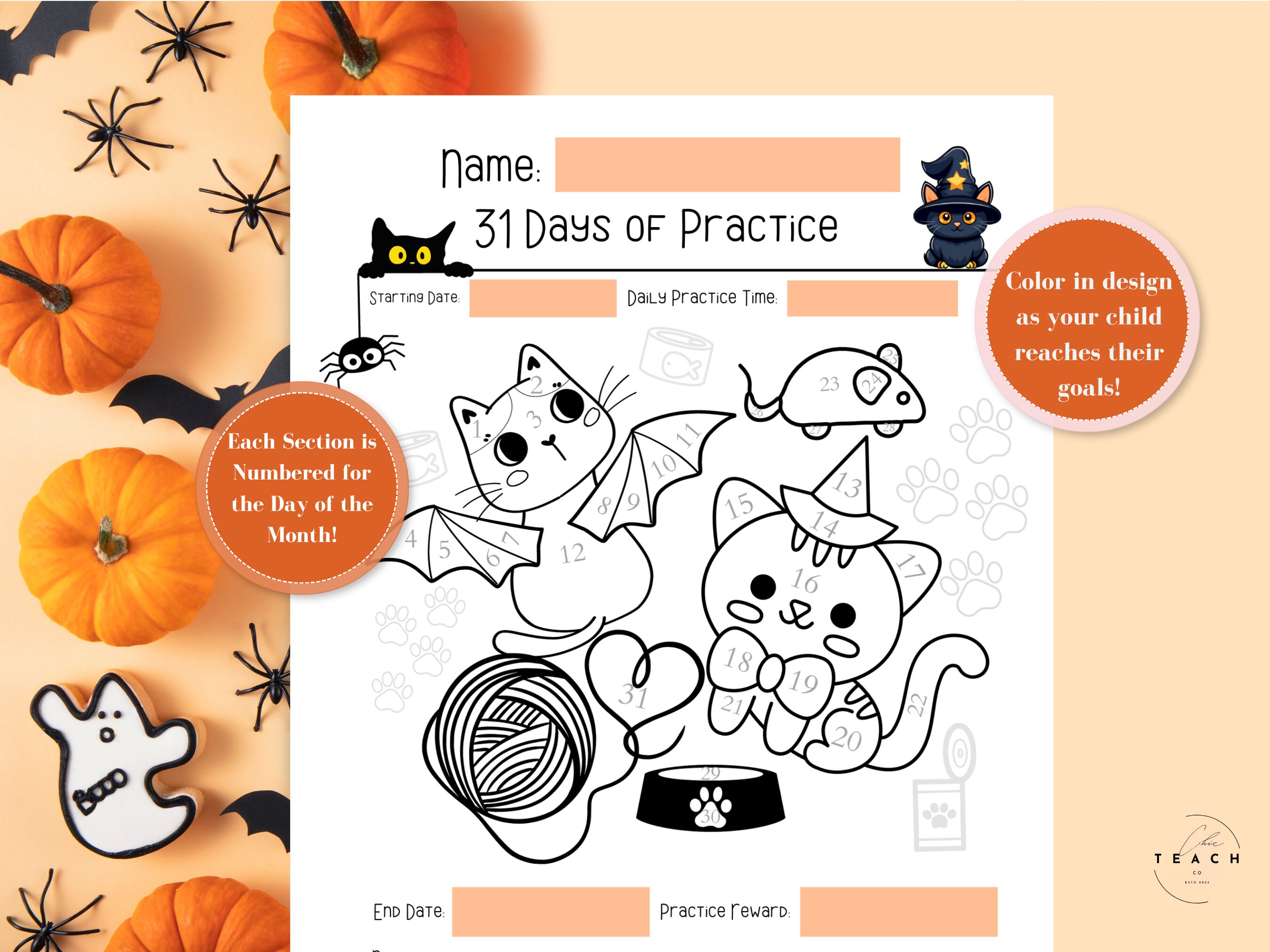 Digital Practice Chart for Kids Printable Practice Challenge - Etsy