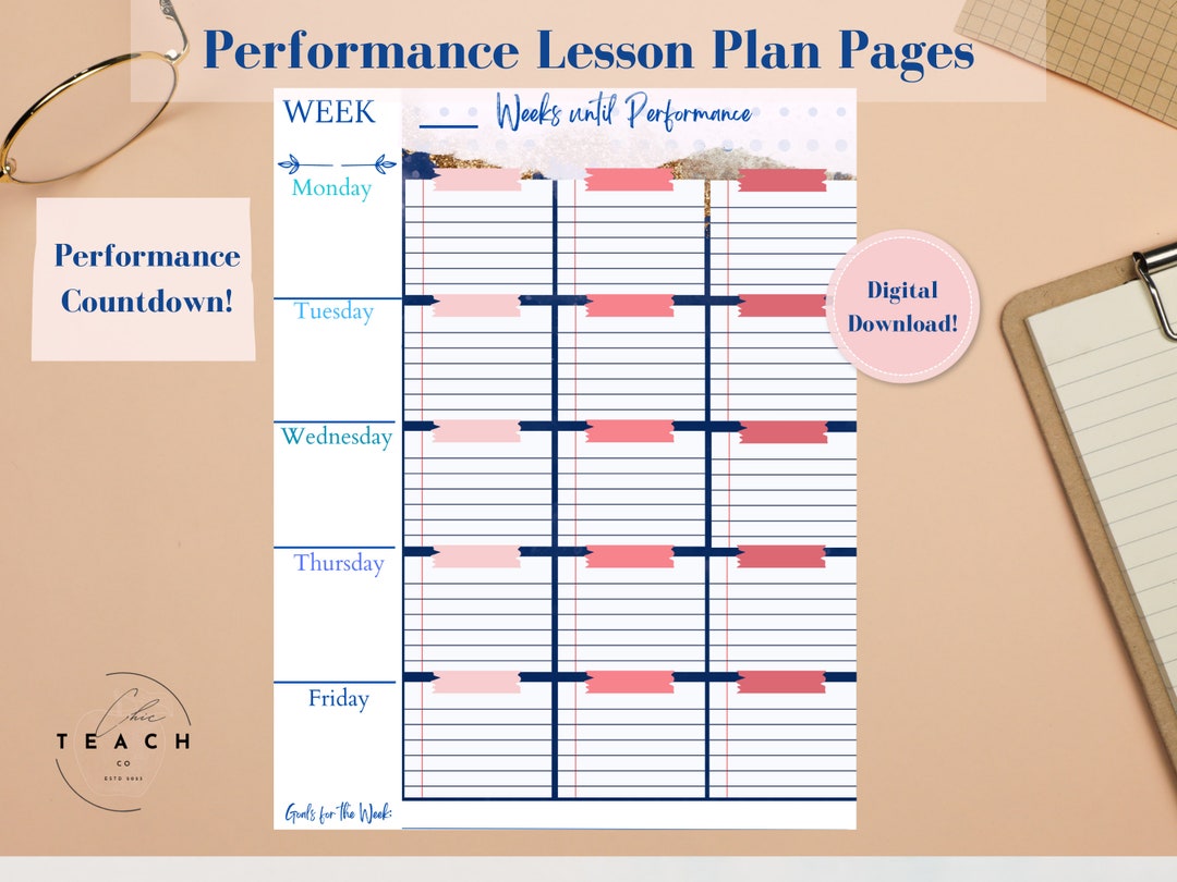 Music Teacher Lesson & Performance Planbook Pages - Etsy