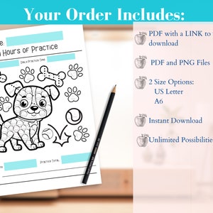 Digital Practice Chart for Kids! Printable Practice Challenge With ...