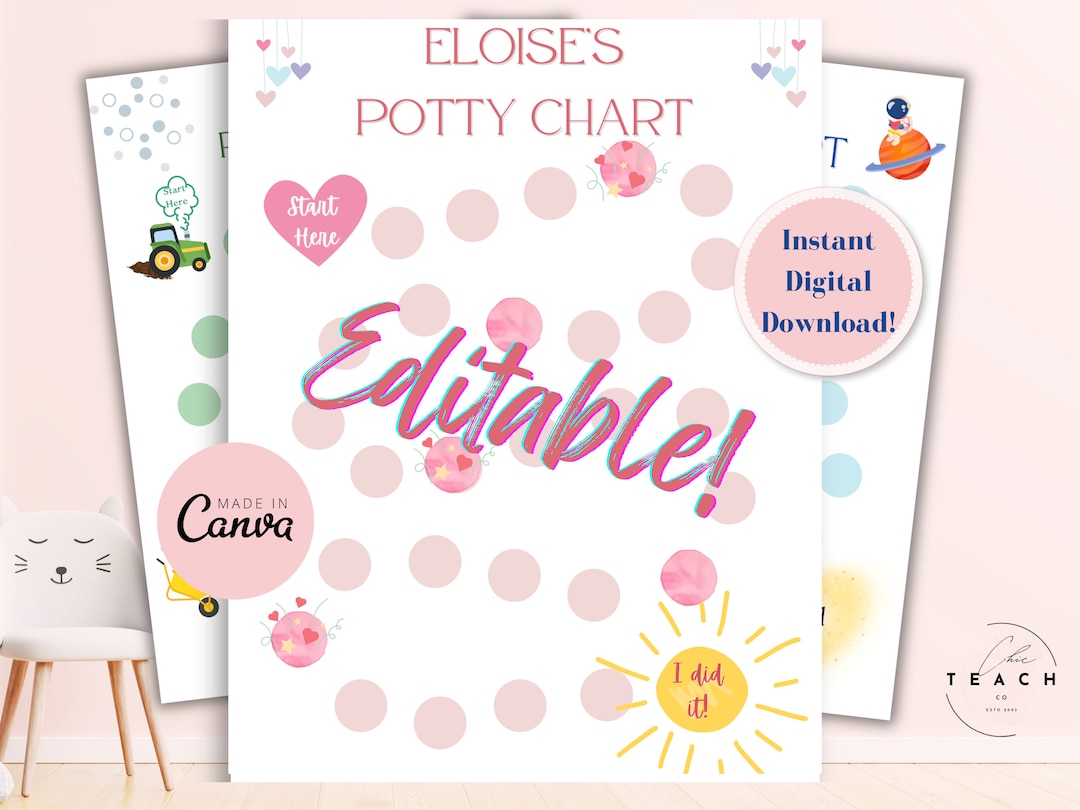 Potty Training Chart Editable Potty Training Chart Printable Montessori ...