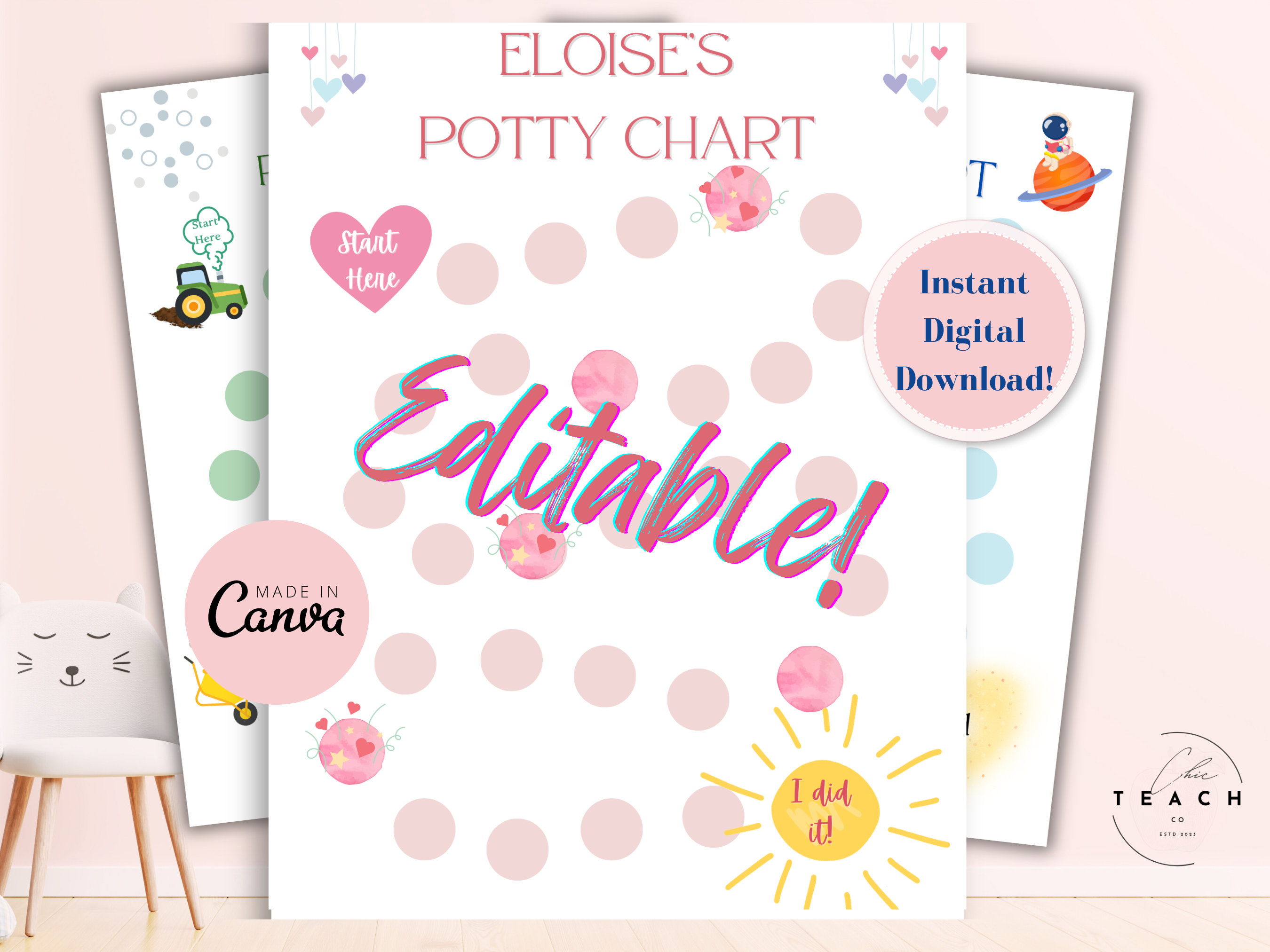 Potty Training Chart Editable Potty Training Chart Printable Montessori ...