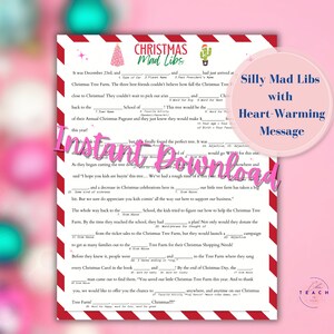 Christmas Mad Lib Kid Christmas Activity Holiday Mad Lib Xmas Game ...