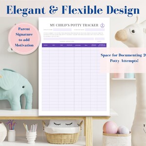 Potty Training Tracker Printable Girl Potty Training Boy Potty Training ...