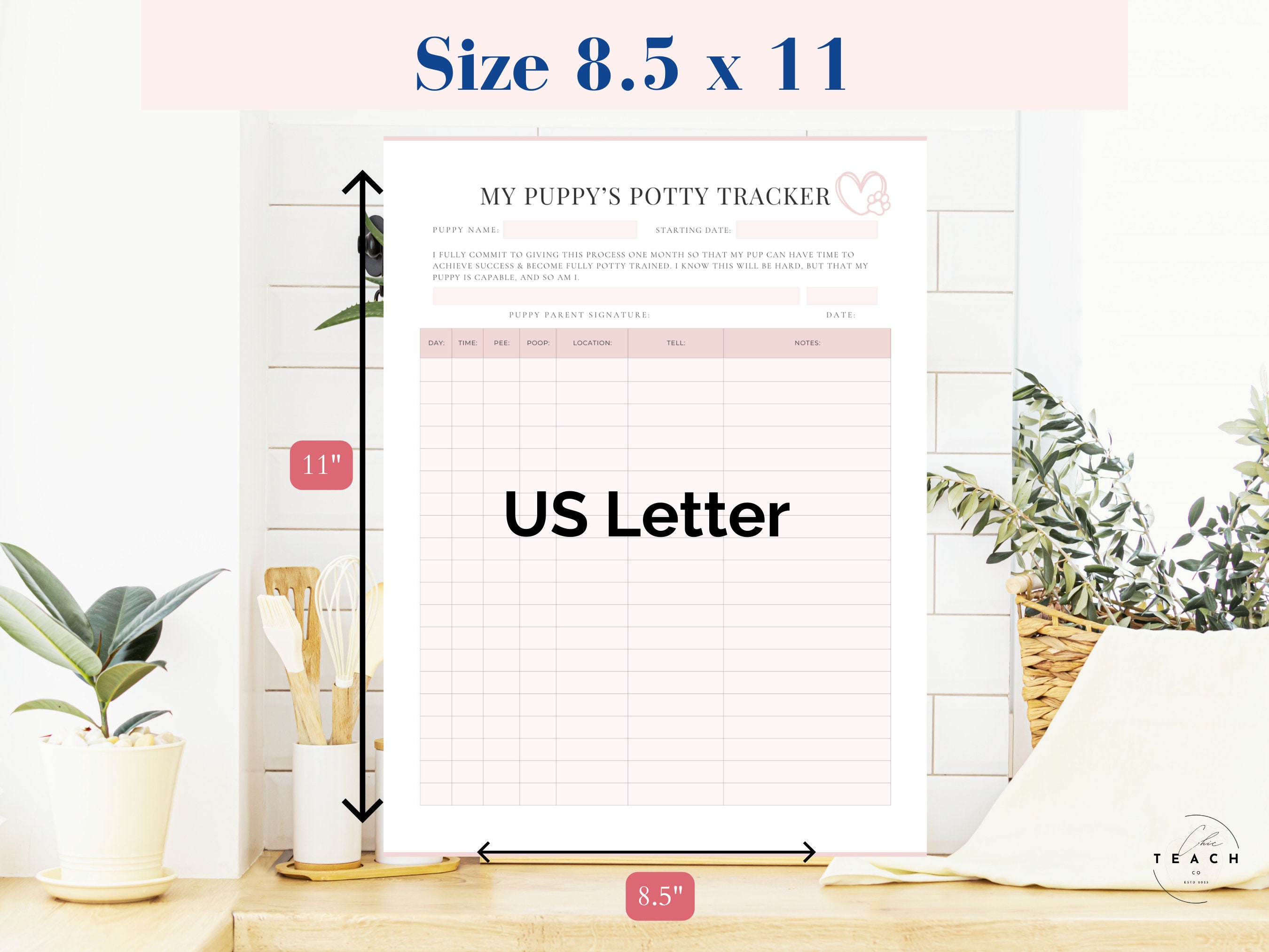 Puppy Potty Training Minimalist Chart and Tracker Printable - Etsy