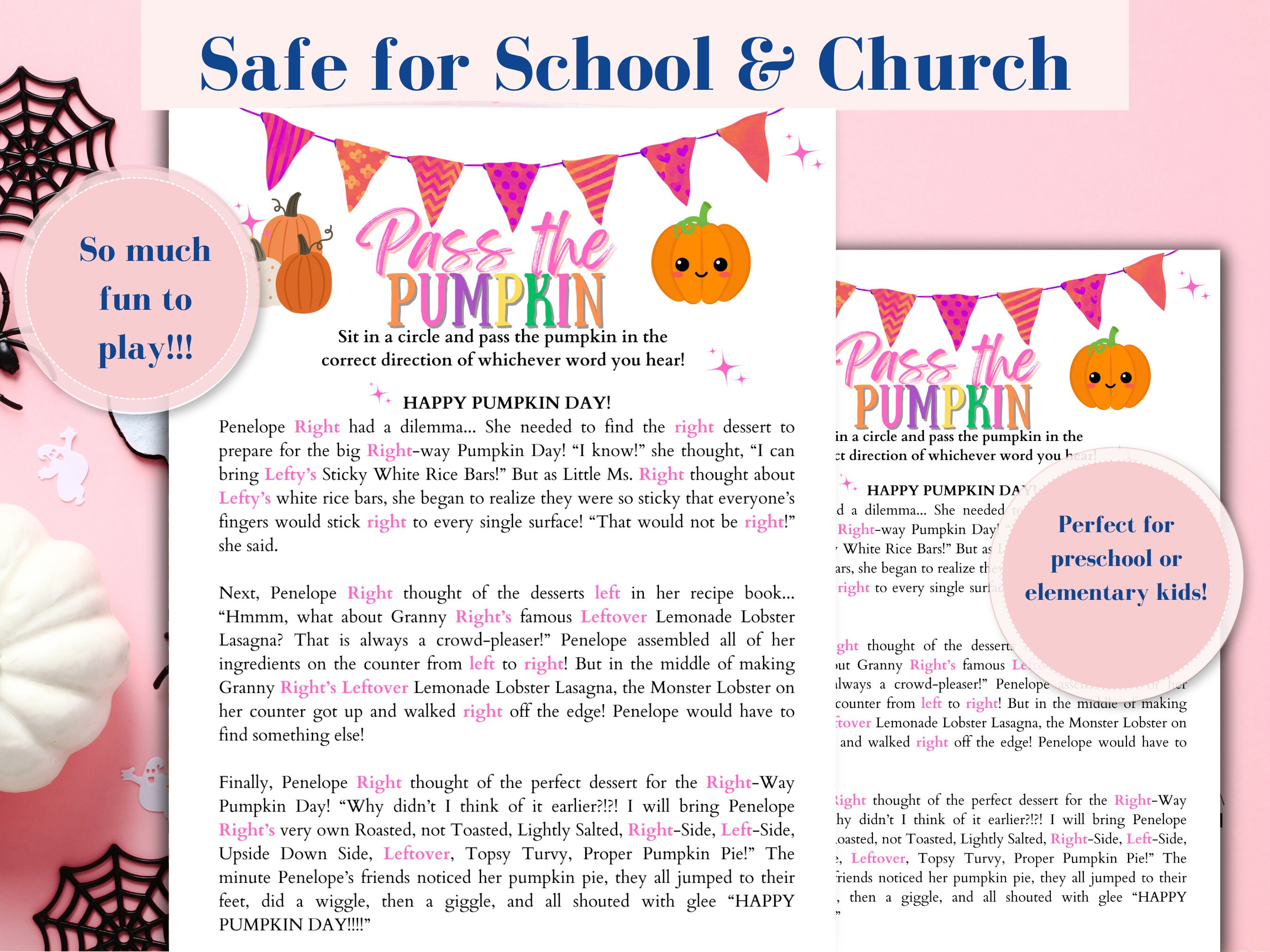 Left Right Game Halloween Party | Pass the Gift Game Printable for ...