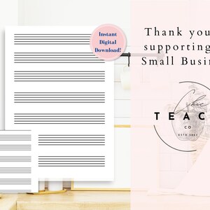 Manuscript Paper for Musicians and Composers Instant Download of Staff ...