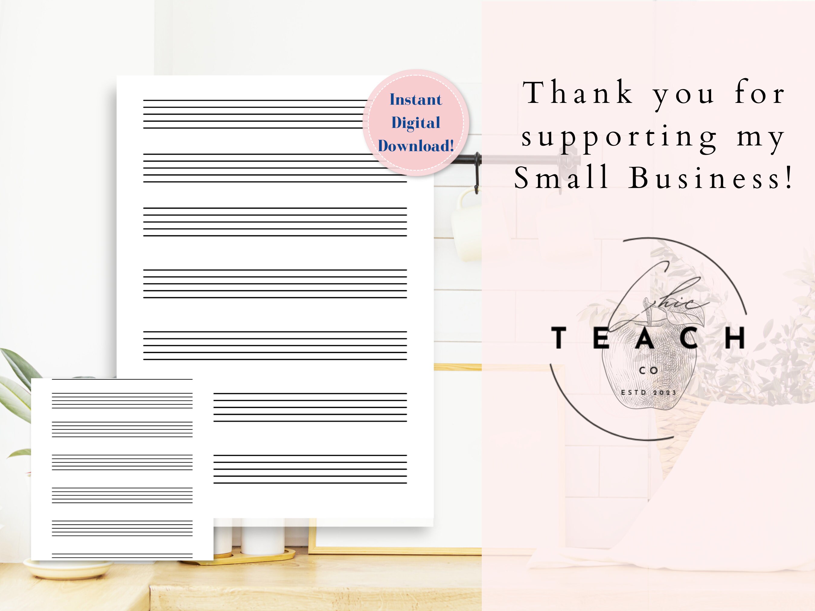 Manuscript Paper for Musicians and Composers Instant Download - Etsy