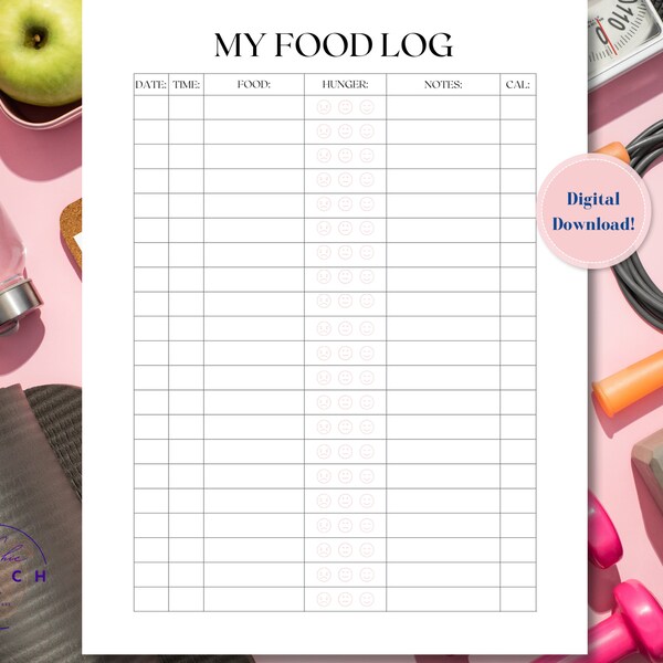 Weight Watchers Food Log Tracker Printable - Etsy