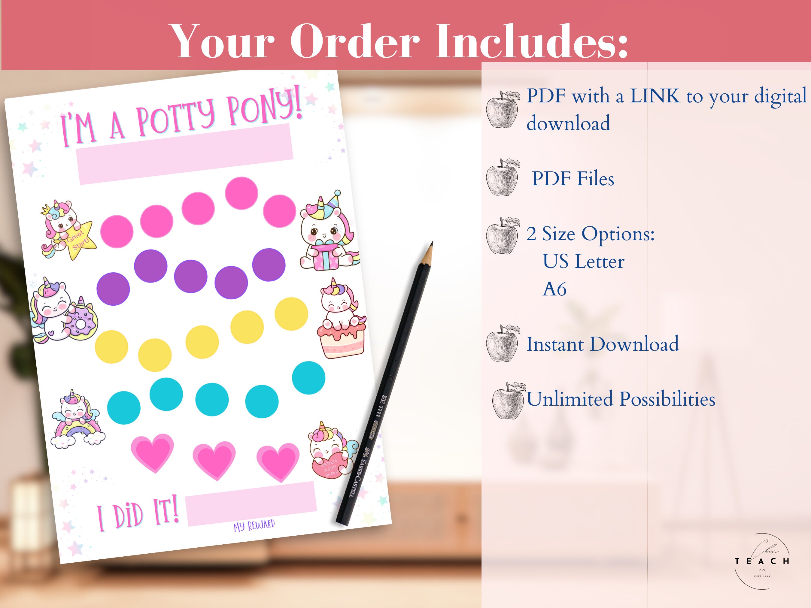Potty Training Chart Girl Potty Chart Printable Unicorn Potty Chart ...
