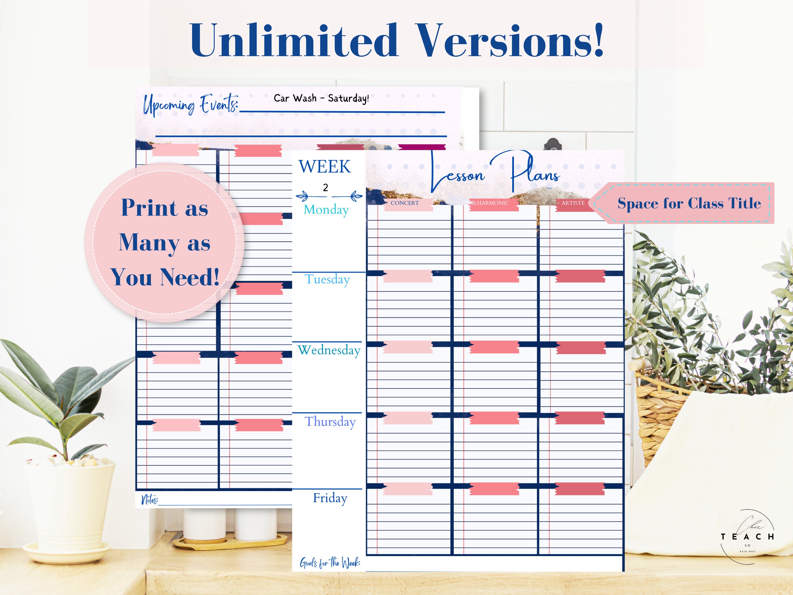 Printable Lesson Plan Book Pages for Teachers and Homeschool Weekly ...